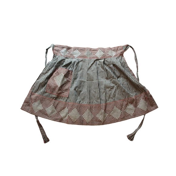 Handmade | Kitchen | Vintage Black Gingham Hostess Apron Chicken ...